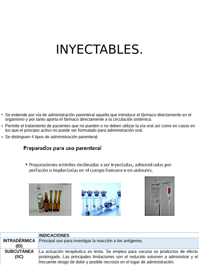 Inyectables y Antisepticos | PDF