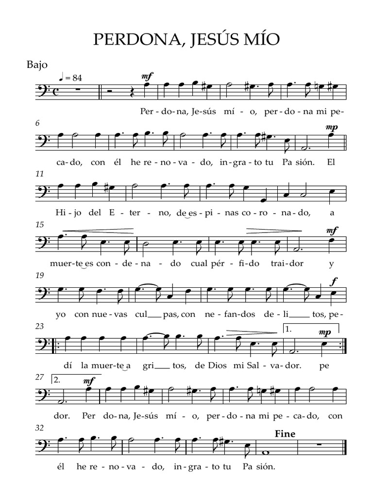 Perdona, Jesús Mío - Bajo | PDF