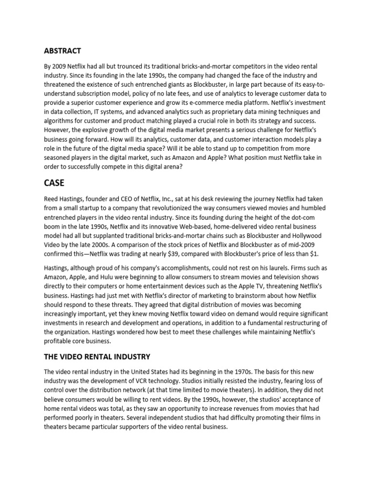 Case Study Netflix | PDF
