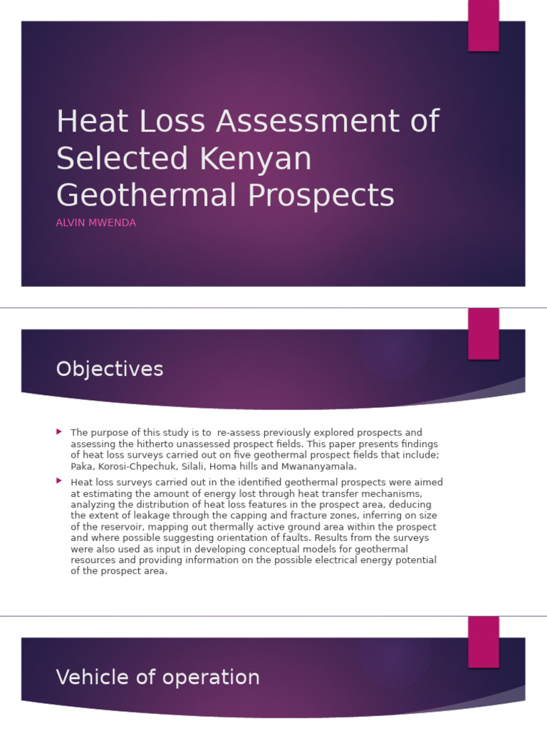 Heat Loss Assessment of Selected Kenyan Geothermal Prospects | PDF