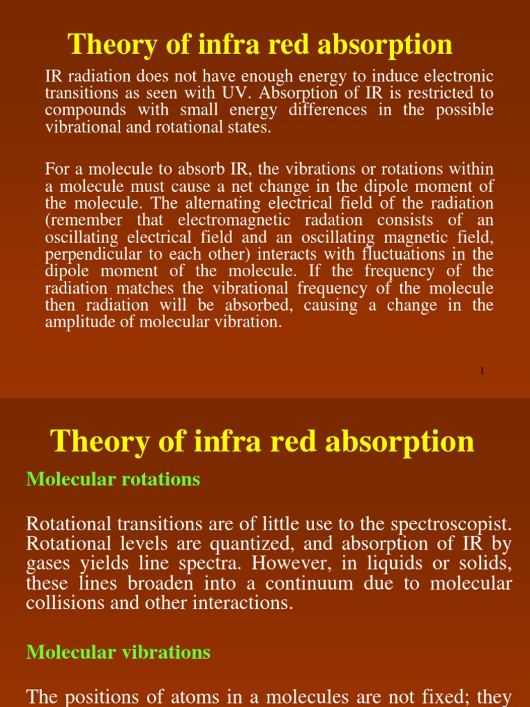 Theory of Infra Red Absorption | PDF | Fourier Transform Infrared ...