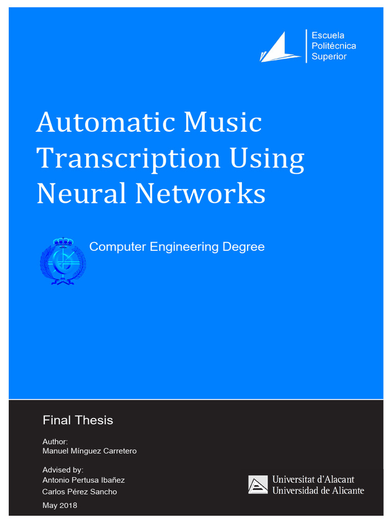 Automatic Music Transcription Using Neural Networks MINGUEZ CARRETERO MANUEL | PDF