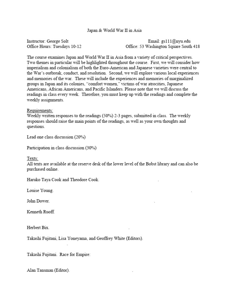 Solt Japanand World War IIin Asia 2 HISTUA710 | PDF | Empire Of Japan ...