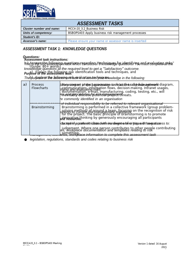MCC4 20 3.2 Student Assessment | PDF