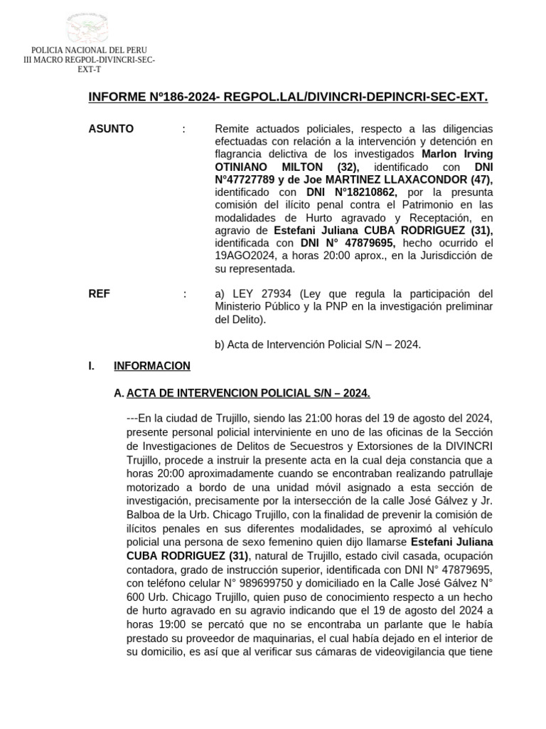 Informe Policial | PDF