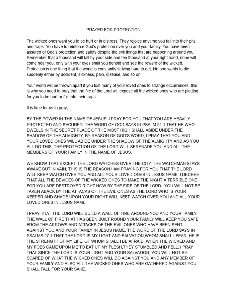 Prayer For Protection | PDF