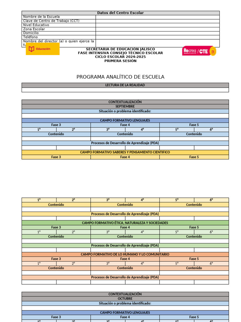 Programa Analitico de Escuela | PDF | Evaluación | Negocios