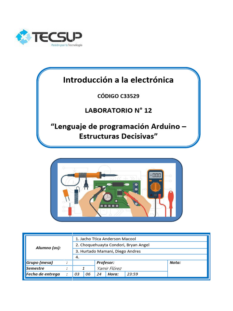 LAB 12 - Lenguaje de Programacion Arduino - Estructuras Decisivas | PDF | Arduino | Métodos y ...