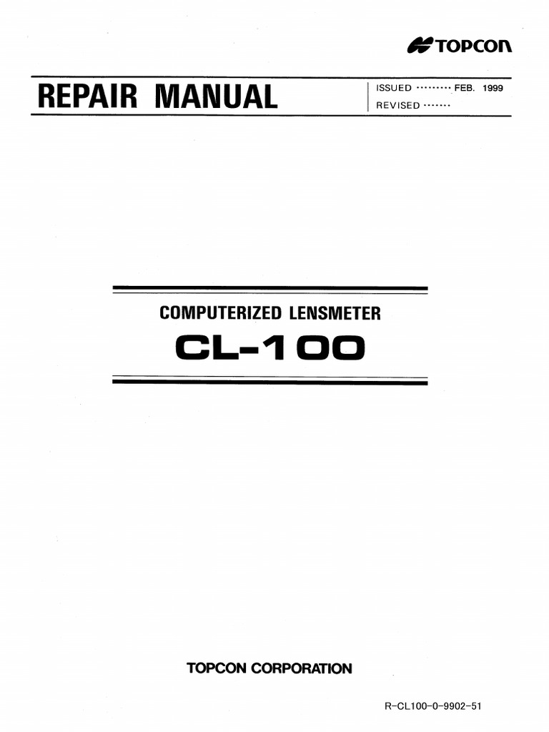 CL-100 Repair Manual - R-CL100-0-9902-51 | PDF