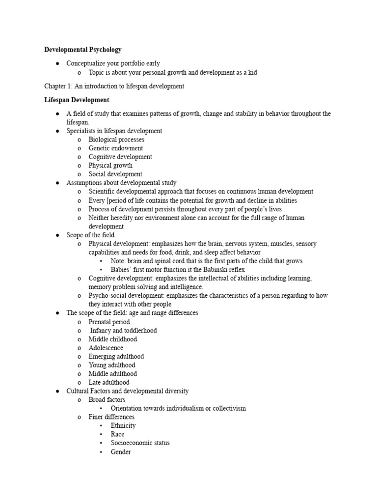 Developmental Psychology Notes - Docx-1 | PDF