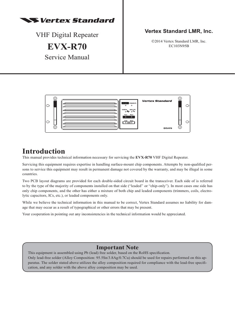 Evx-R70 VHF SM Ec103n95b | PDF