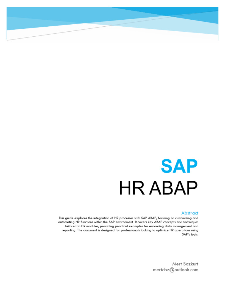 SAP HR ABAP Integration Guide | PDF | Databases | Programming