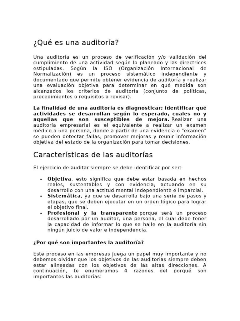 Qué Es Una Auditoría Pdf