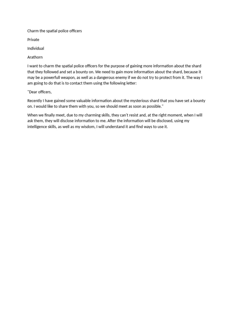 Charm The Spatial Police Officers - Directive | PDF