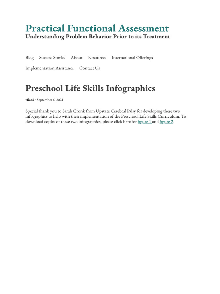Preschool Life Skills Infographics | PDF