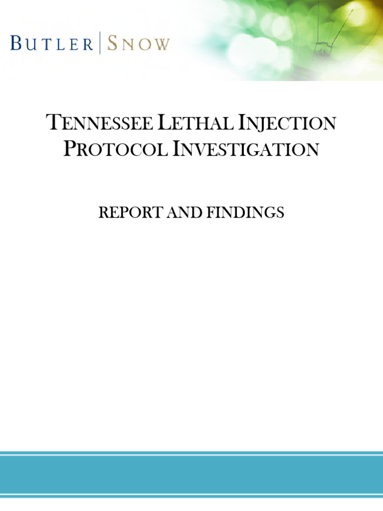 TN Lethal Injection Protocol Investigation Report and Findings | PDF ...