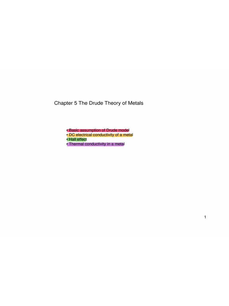 Drude Model | PDF