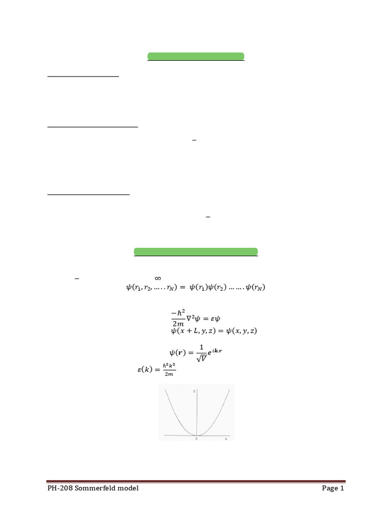 Lecture 4 Sommerfeld Model | PDF