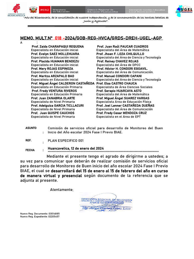 Memo. Mult 018 Monitoreo Buen Inicio | PDF