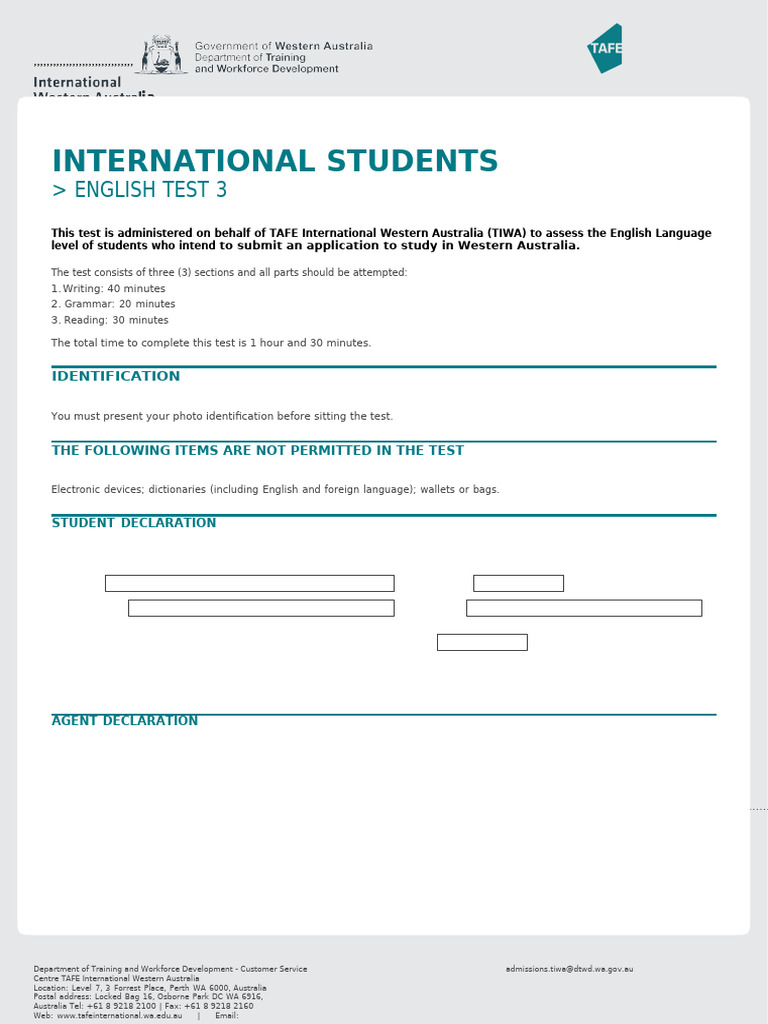 English Test 3 | PDF