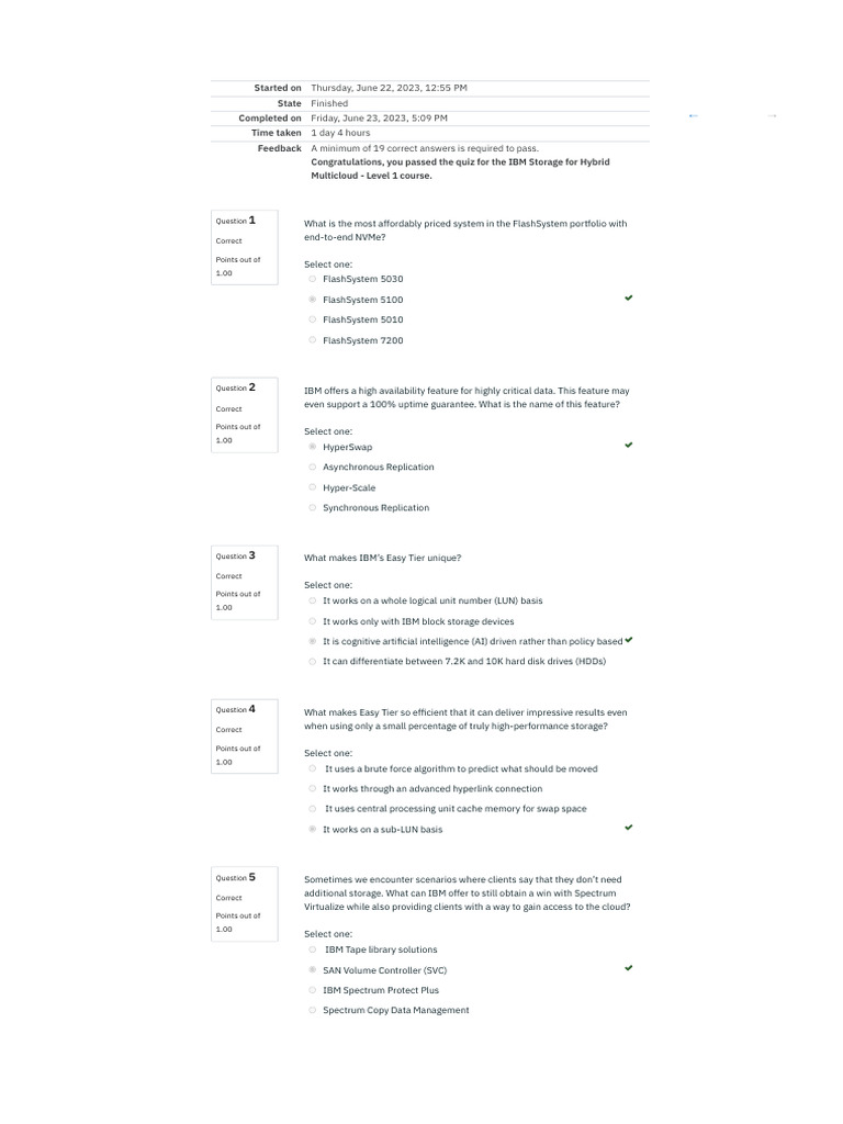 Hybrid Cloud Quiz - Ok | PDF