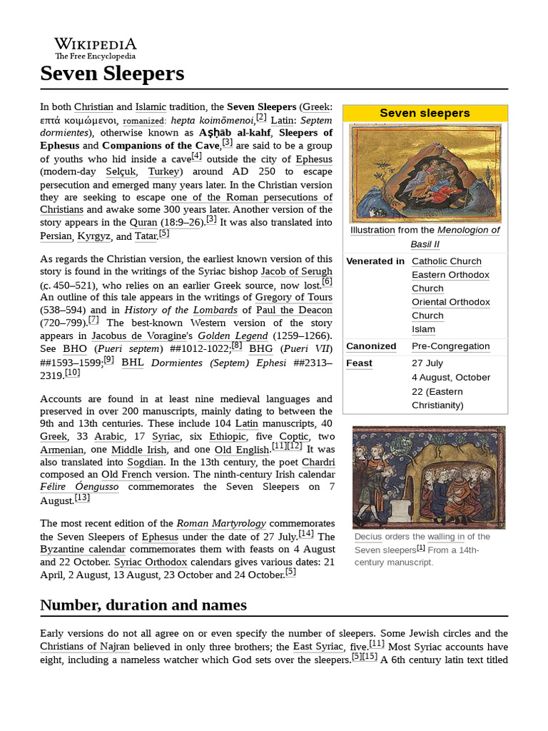 Seven Sleepers | PDF