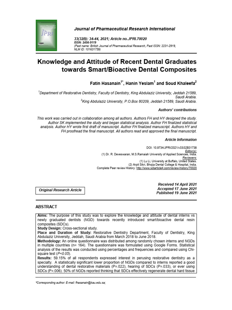 Knowledge and Attitude Paper WOS | PDF