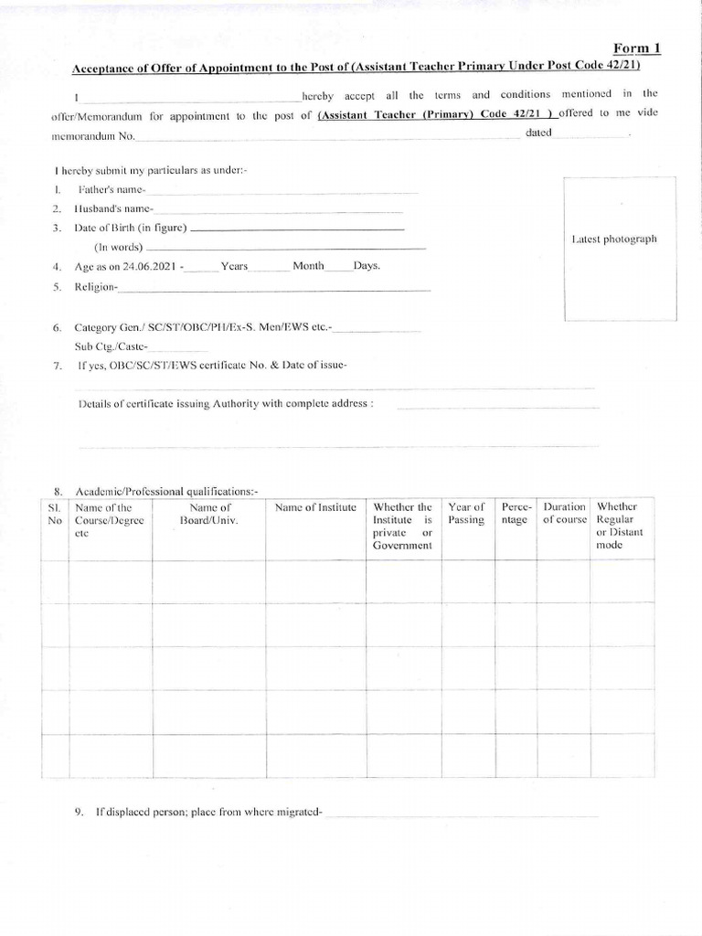 Guest Teacher Primary | PDF