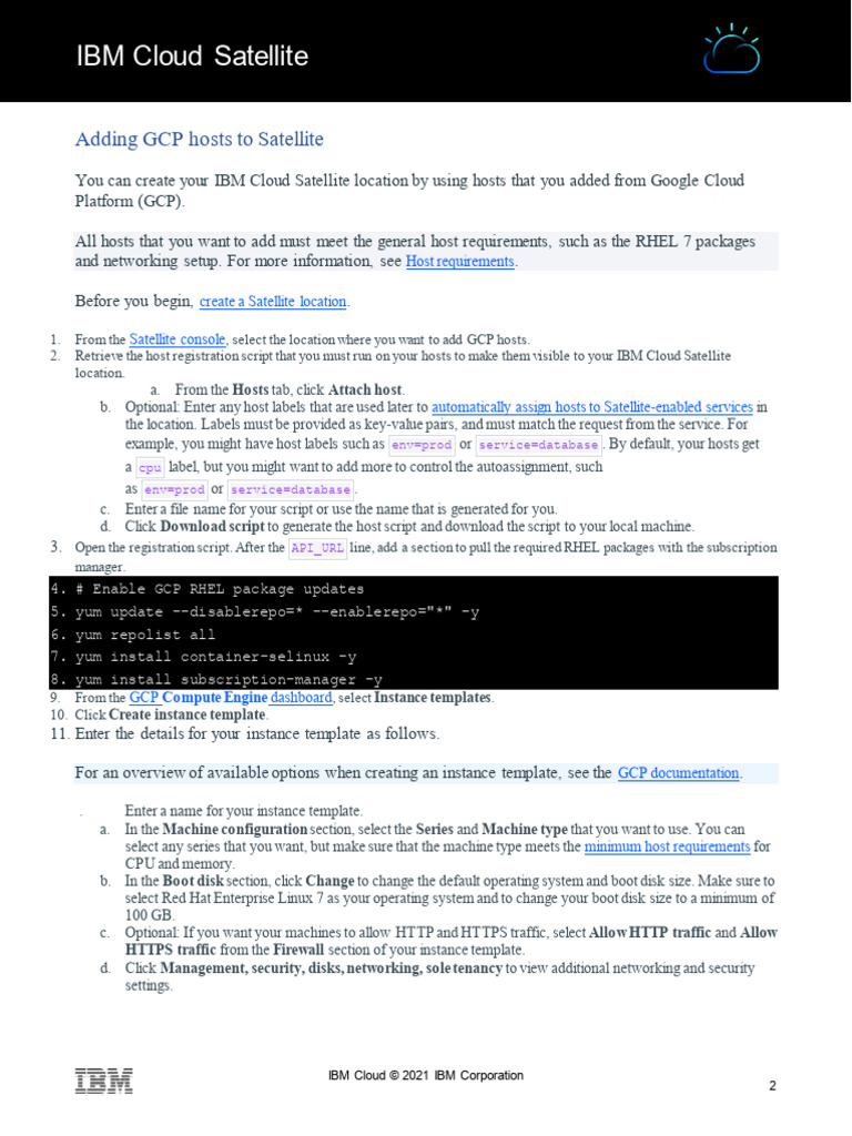 Configurar Satellite en GCP | PDF
