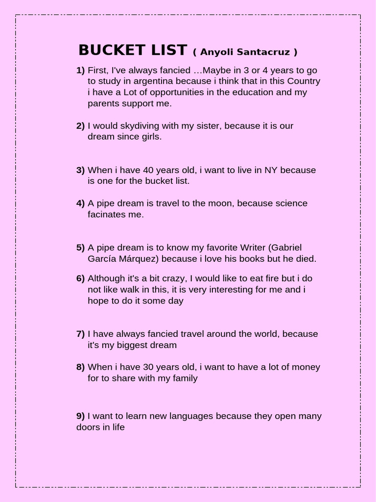 Bucket List | PDF