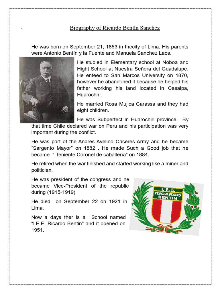 Biography of Ricardo Bentín Sanchez | PDF