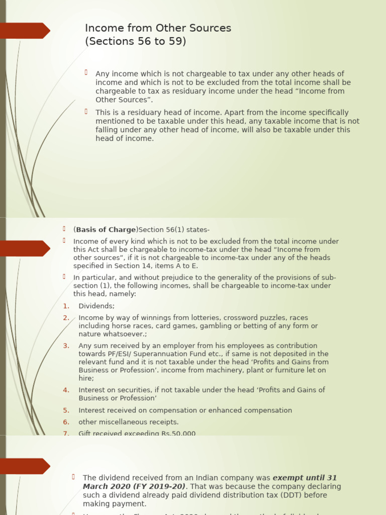 Income From Other Sources | PDF