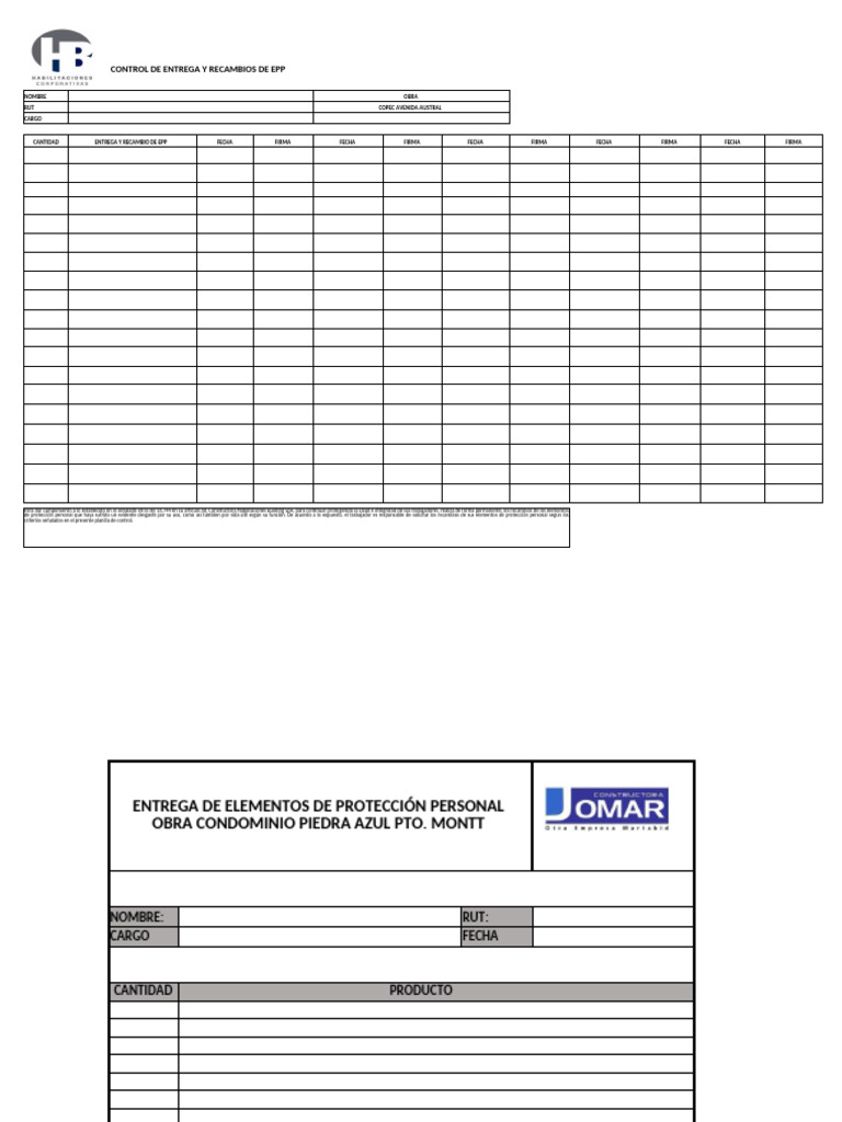 Entrega Epp Ingreso Nuevo | PDF