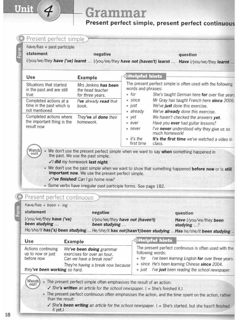 2 Grammar Present Perfect Simple and Continuous | PDF