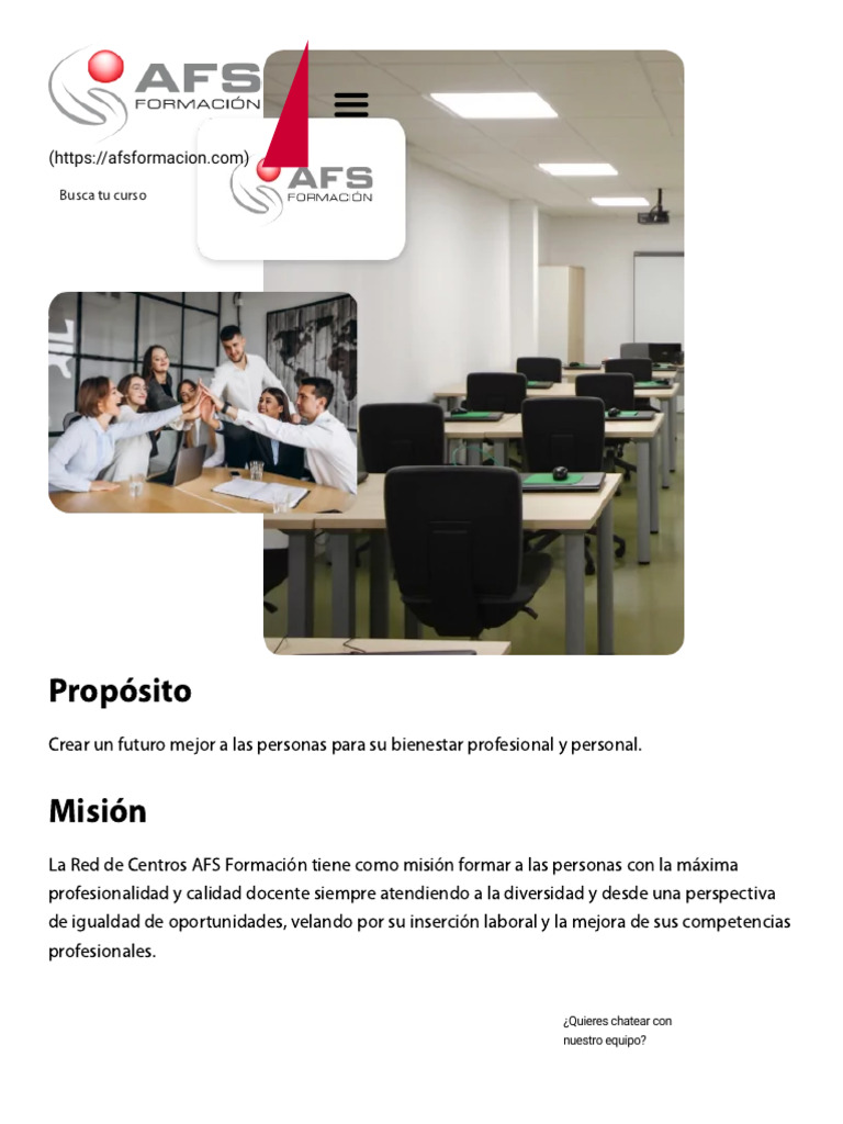 Propósito, Misión, Visión y Valores de AFS Formación | PDF
