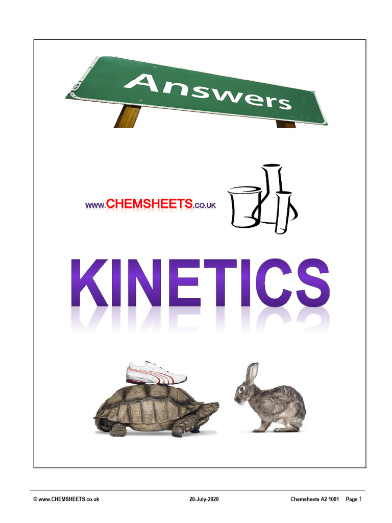 Chemsheets A2 1001 Kinetics Booklet ANS | PDF | Chemical Process ...