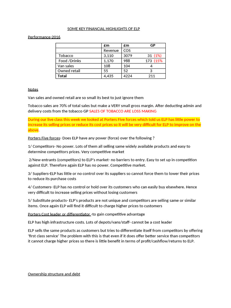 ELP Financial Highlights | PDF