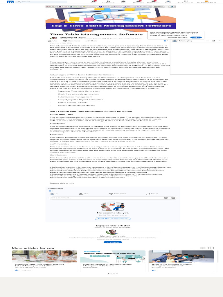 time-table-management-software-linkedin-pdf