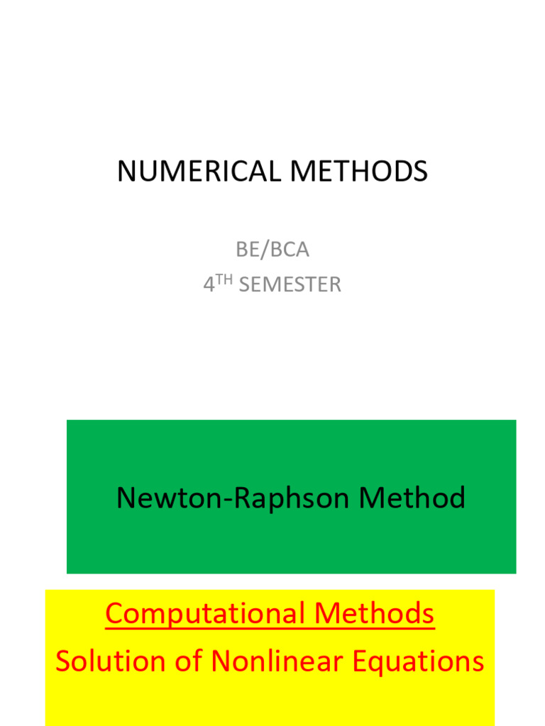 Numerical Methods Note | PDF