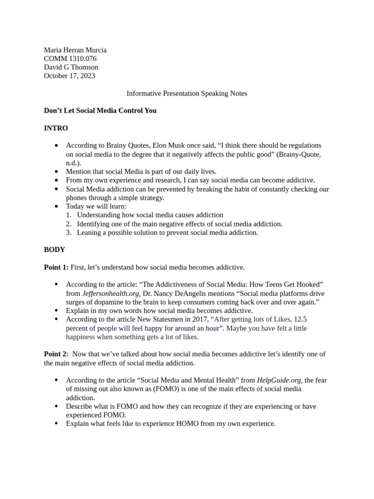 Speaking Notes | PDF