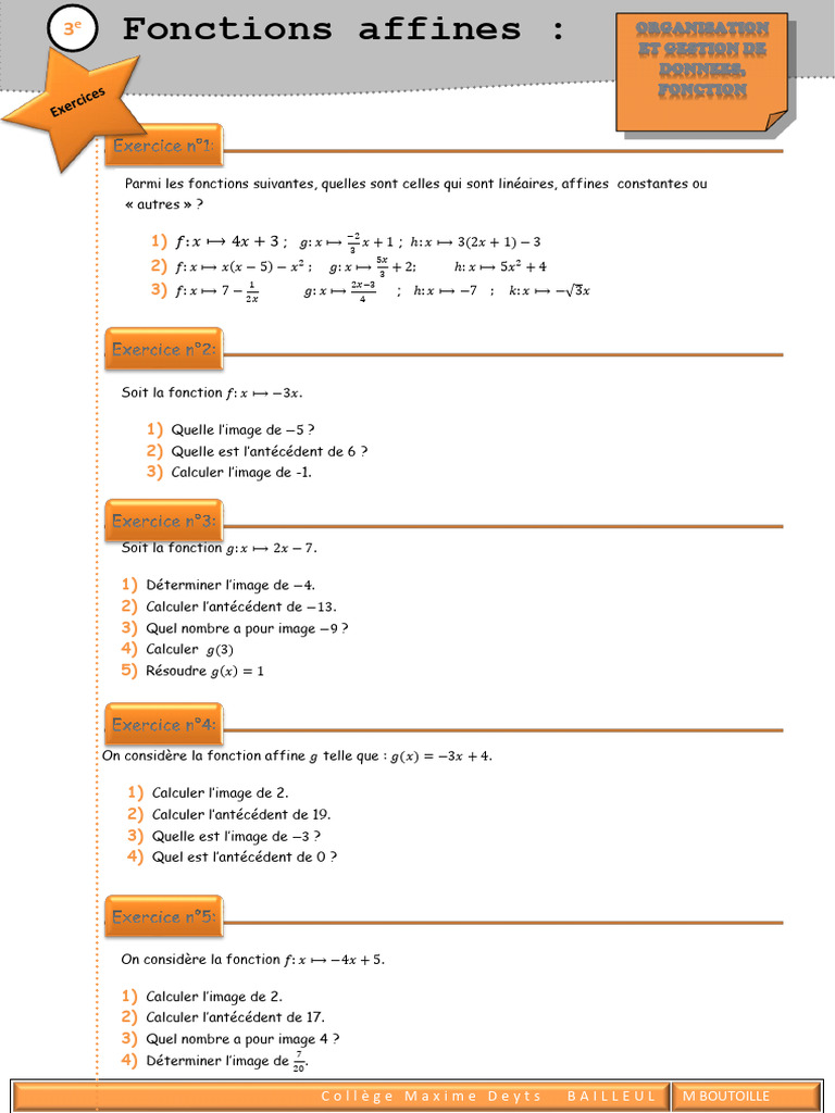 16 Fonctions Affines | PDF