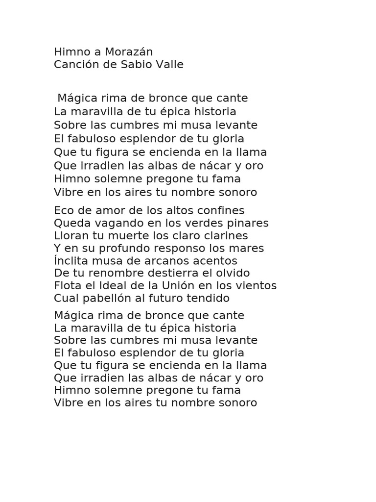 Himno A Morazán | PDF