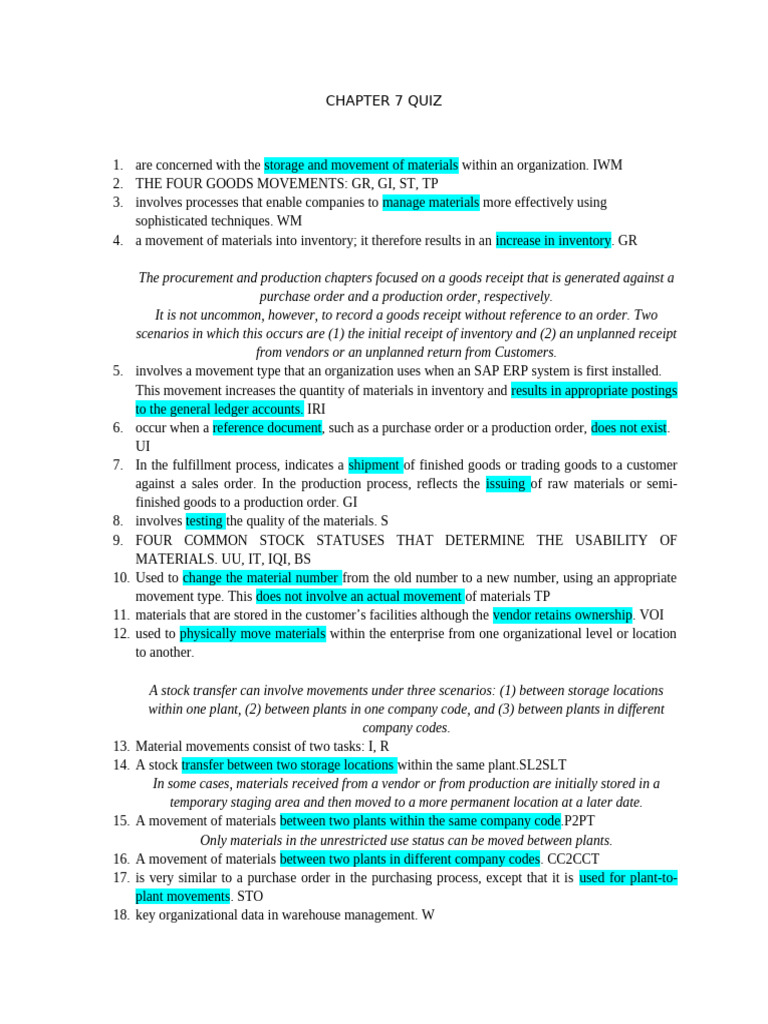 Chapter 7 Quiz | PDF