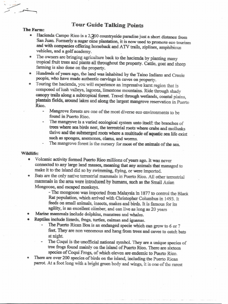 Tour Guides Talking Points | PDF