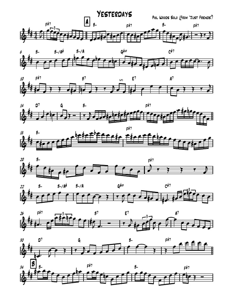 Yesterdays - Full Score | PDF