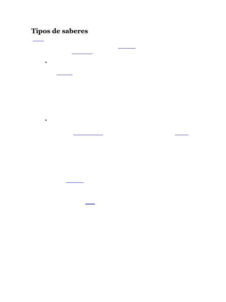 Tipos de Saberes | PDF