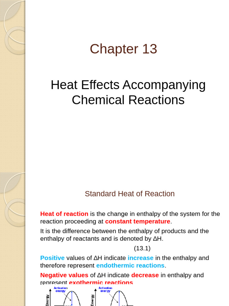 Heat Effects in Chemical Reactions | PDF | Chemical Reactions ...