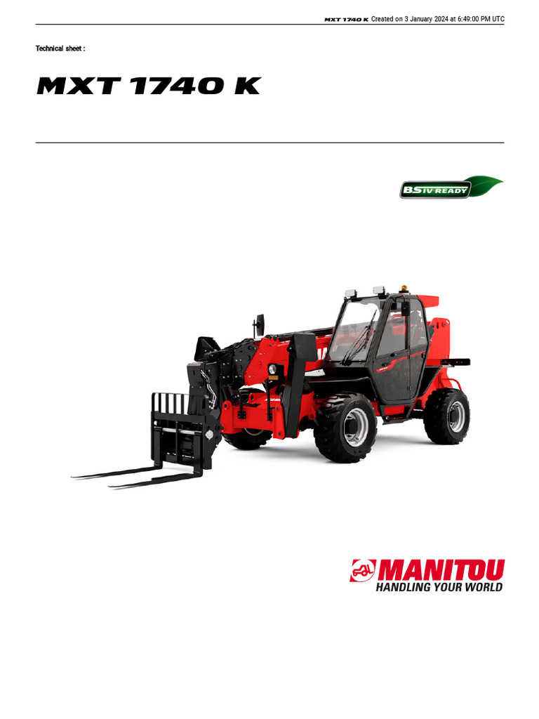 Ficha Tecnica MT-X 1740 | PDF