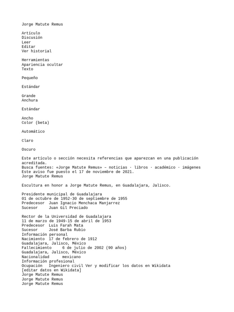 Quien Fue Jorge MAtute Remus | PDF