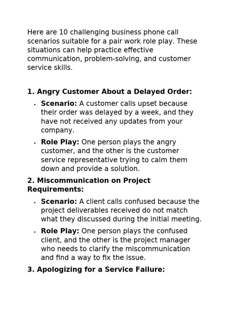 Role Play - Dealing With Difficult Phone Call | PDF